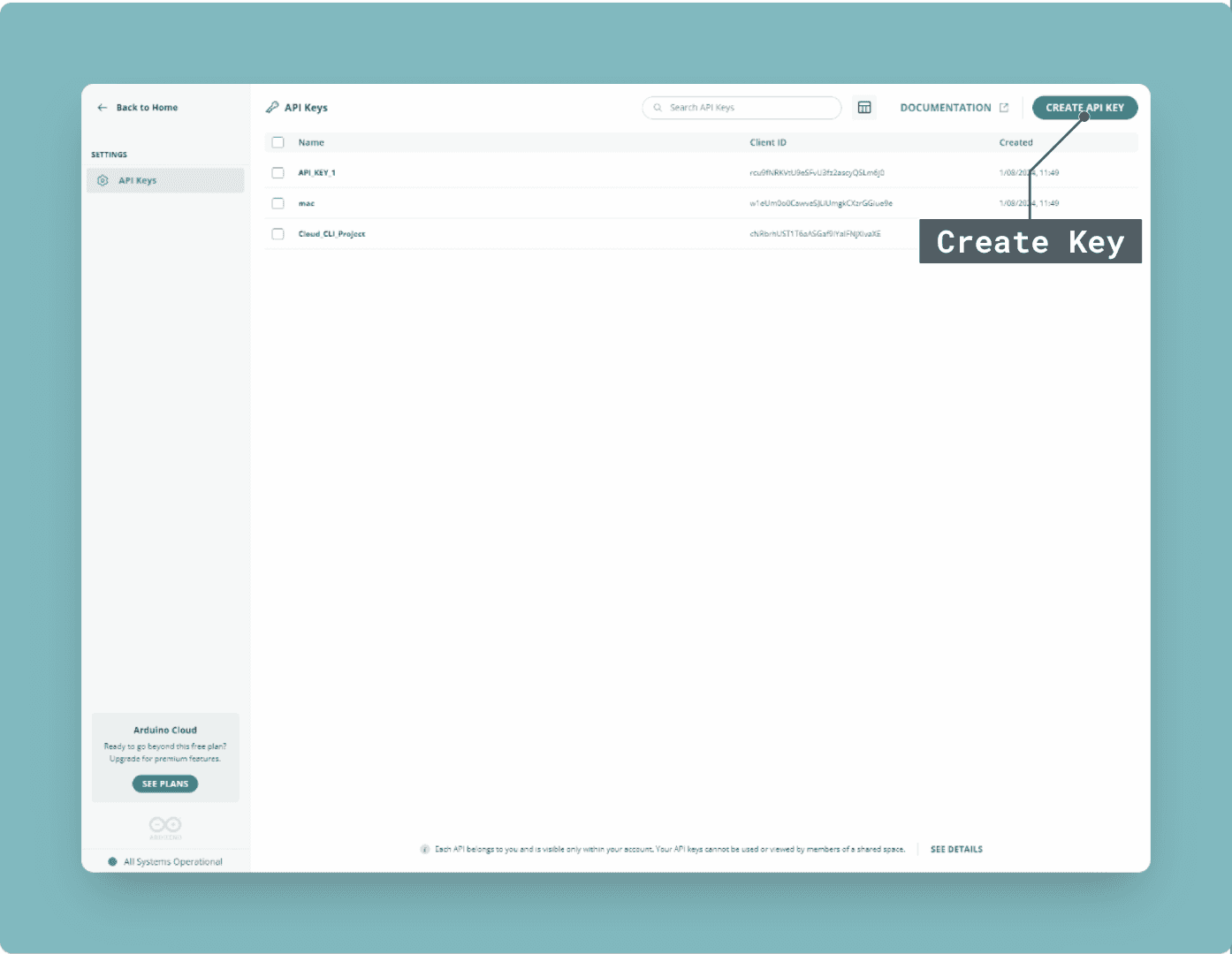 Api Keys In The Arduino Cloud 